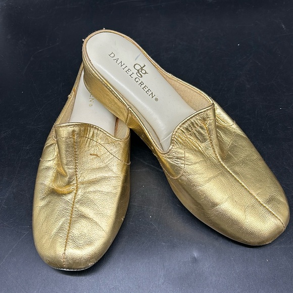 Daniel Green | Shoes | Gold Leather Slippers Sz 75 | Poshmark
